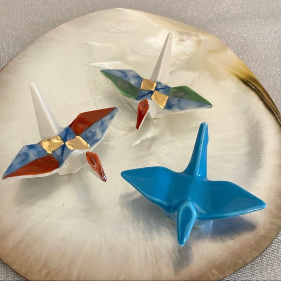 Accents | Ceramic Origami Cranes Made In Japan | Poshmark